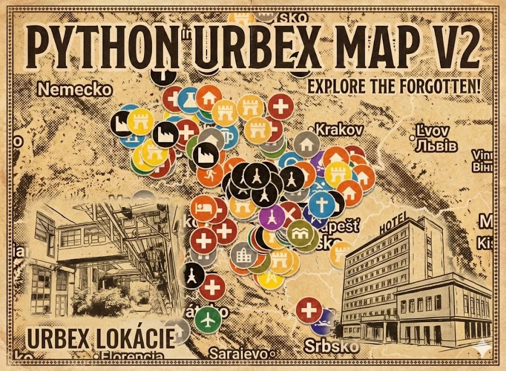 Python Urbex map V2 Len najzachovalejšie... za 69,00 € | JASPRAVÍM.sk
